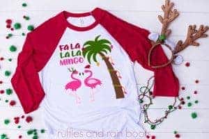 Flamingo Christmas SVG - Fa La La La Mingo Tropical Christmas