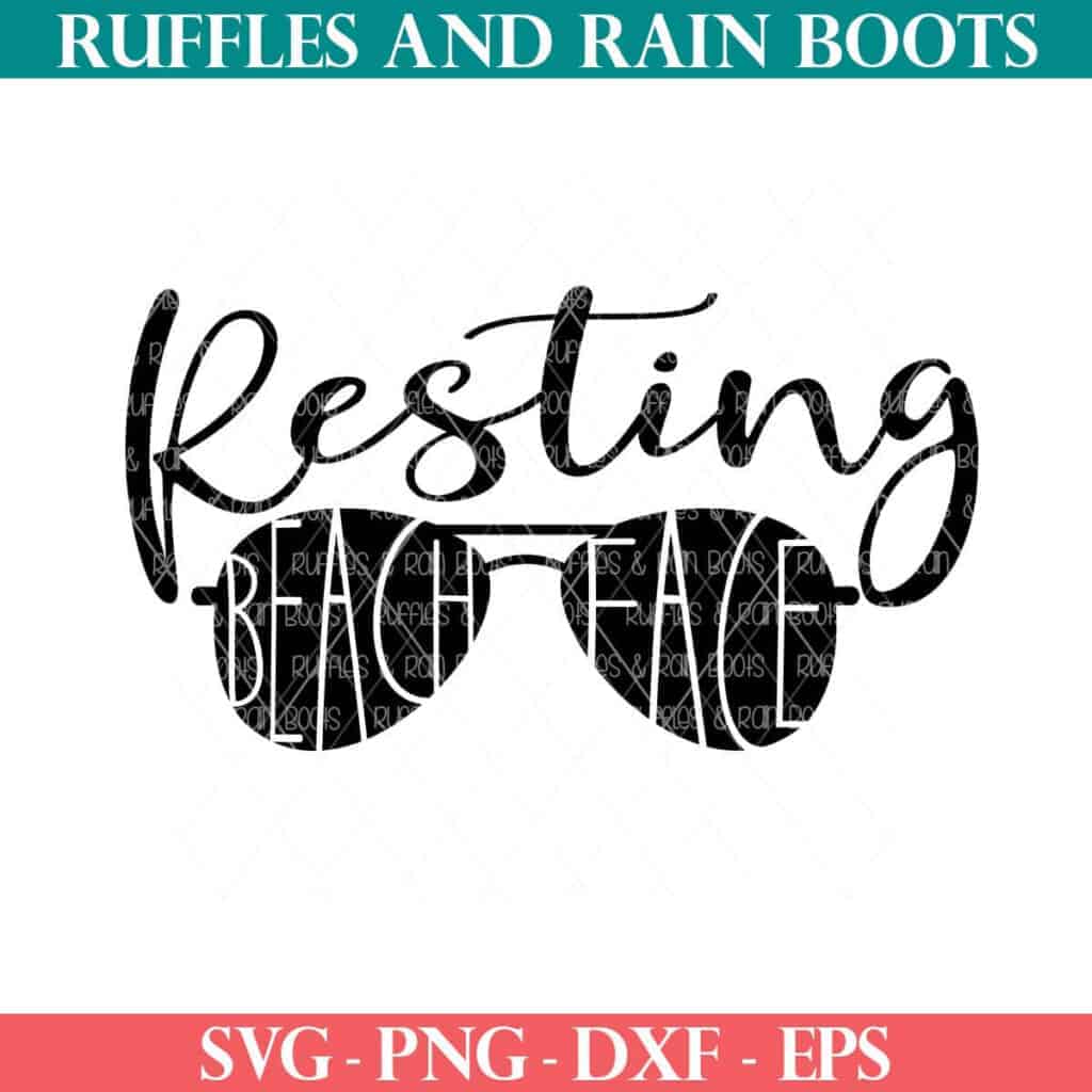 Free Resting Beach Face SVG Sunglasses Cut - Ruffles an dRain Boots