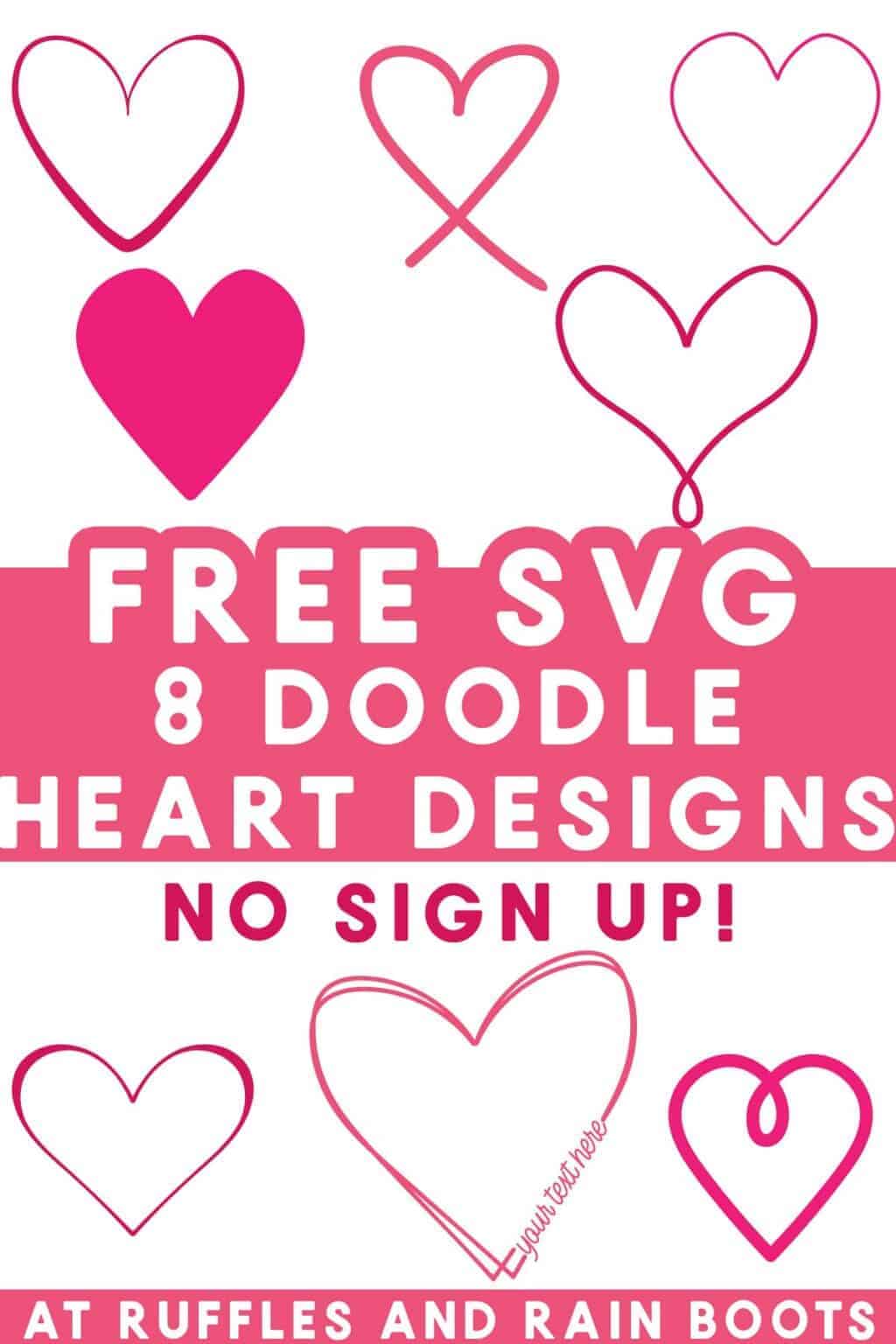 Free Doodle Heart SVG Bundle - Ruffles and Rain Boots SVG