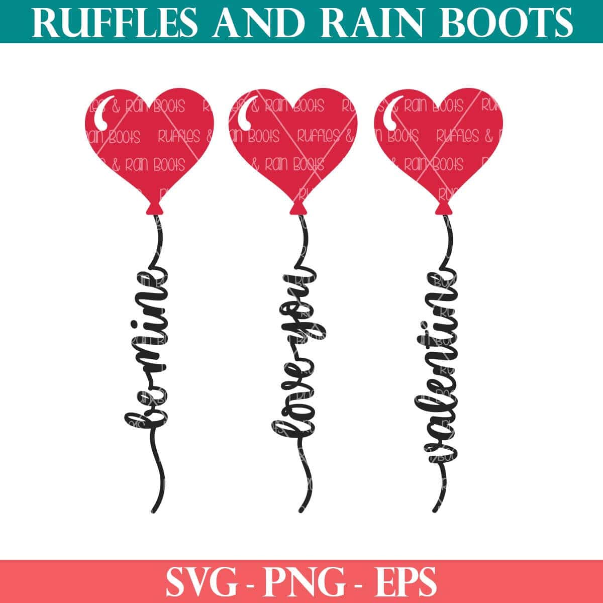 Free Heart Balloon SVG for Valentines - Ruffles and Rain Boots