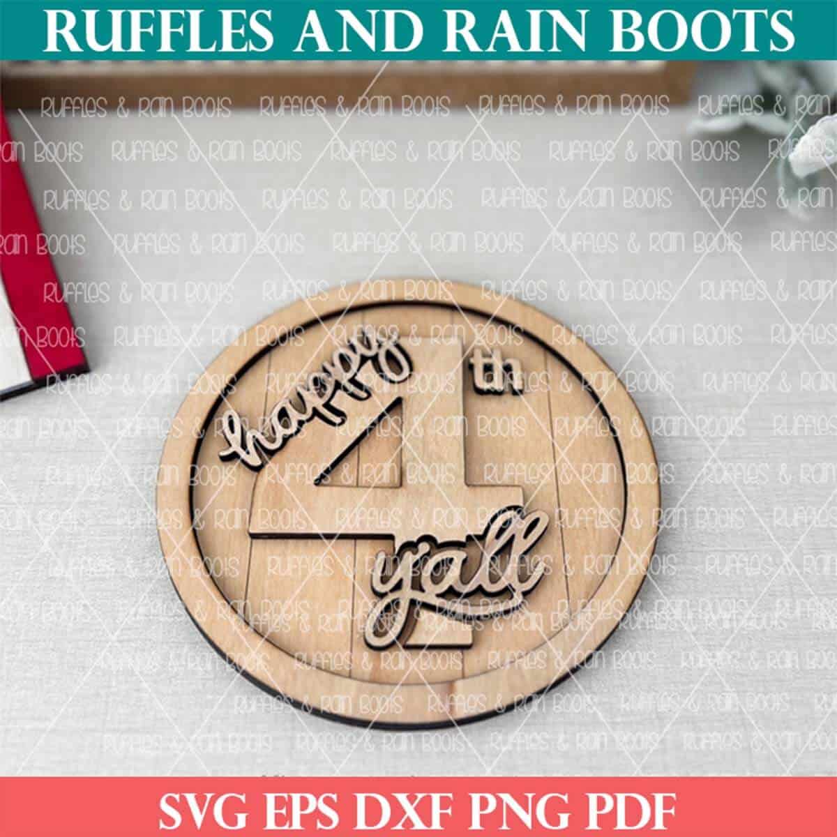 Happy 4th Door Sign SVG Set - Ruffles and Rain Boots